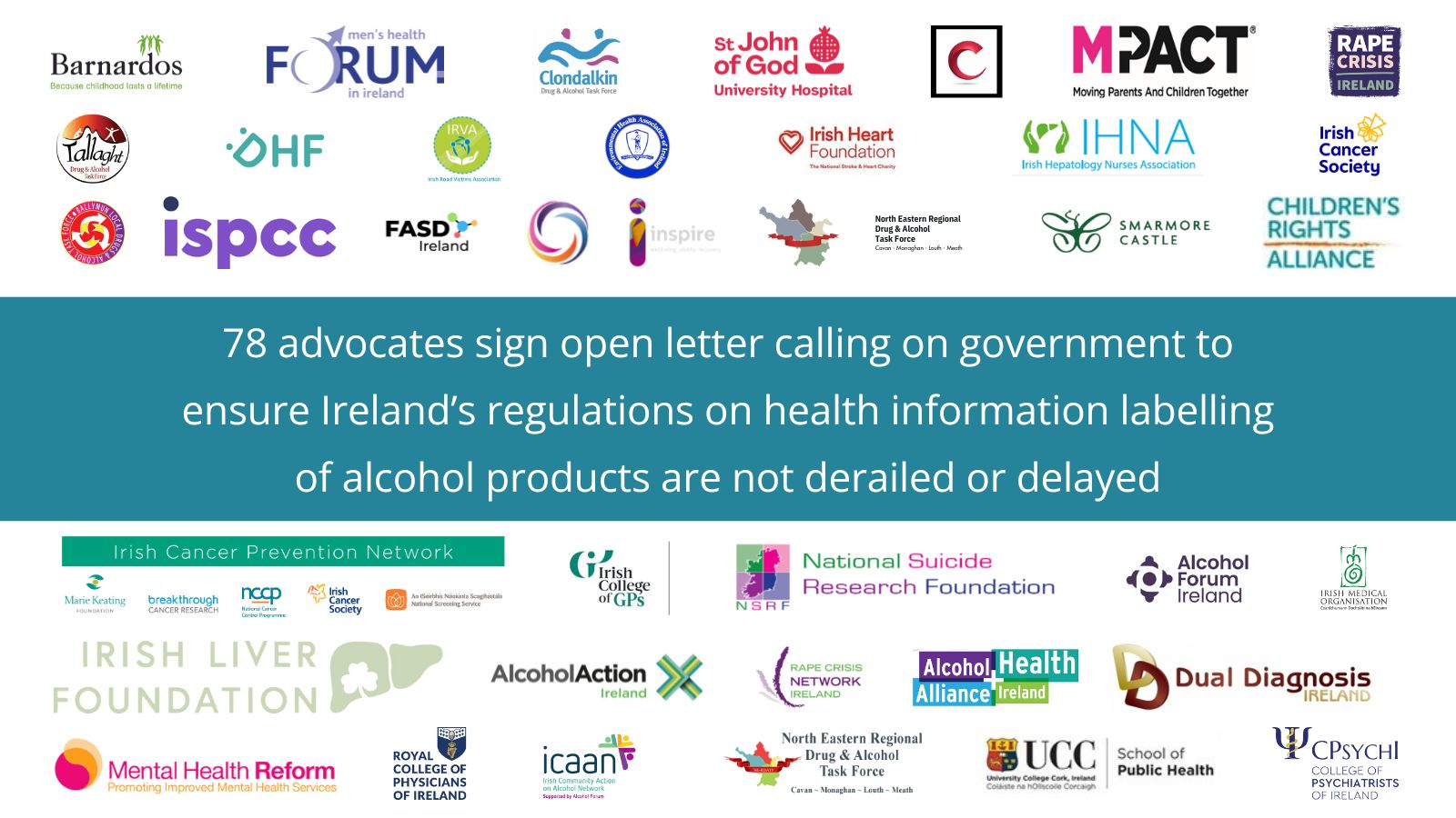 Open letter: Alcohol health information labelling - Alcohol Action Ireland